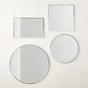 Graduate Beveled Polished Nickel Round Wall Mirror 48" + Reviews | CB2