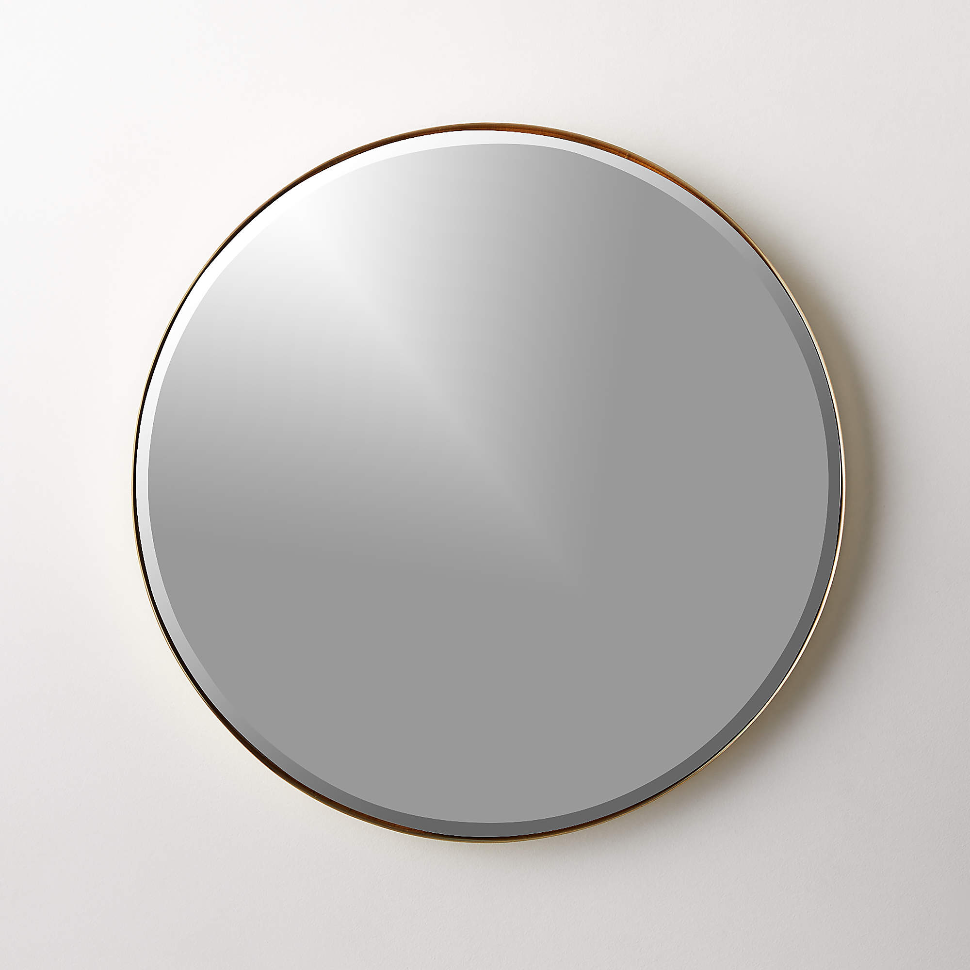 Graduate Beveled Brass Round Wall Mirror 24" + Reviews | CB2