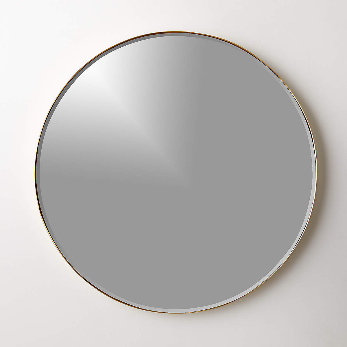 Graduate Beveled Brass Round Wall Mirror 36" + Reviews | CB2