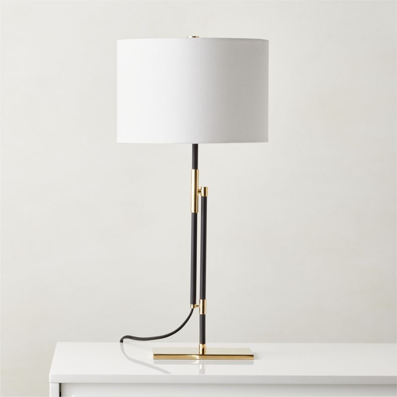 Greco Polished Brass and Black Table Lamp | CB2