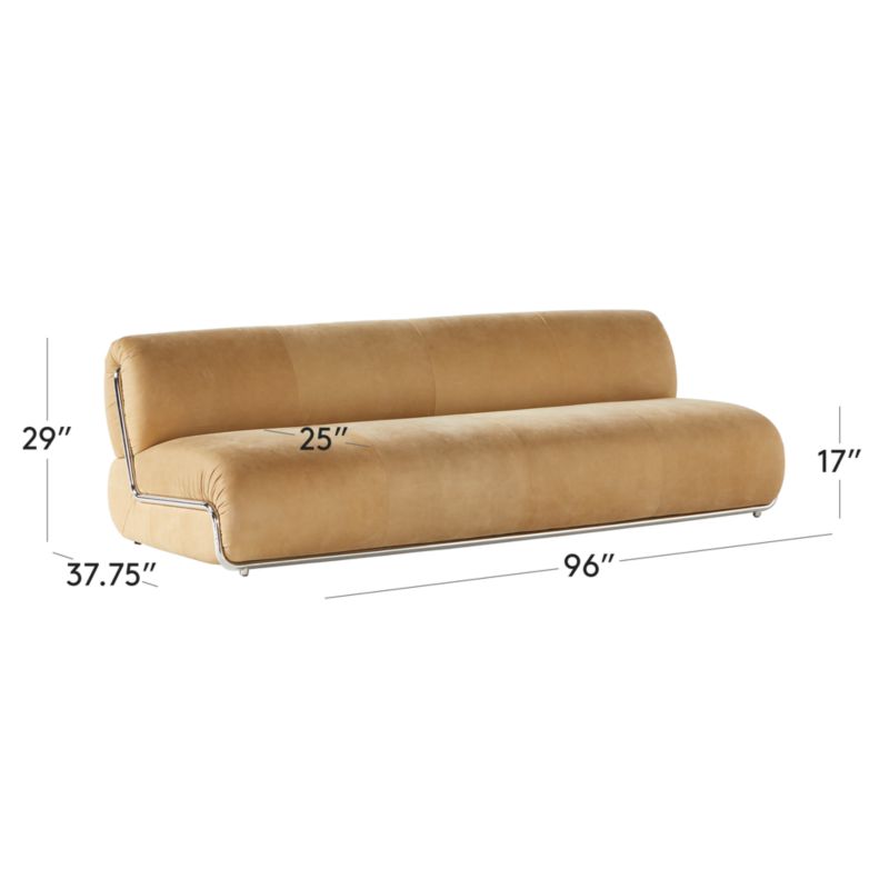 Hada Modern Armless Beige Leather Sofa + Reviews | CB2