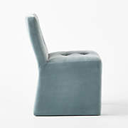 Hank Tufted Light Blue Velvet Dining Chair | CB2 Canada