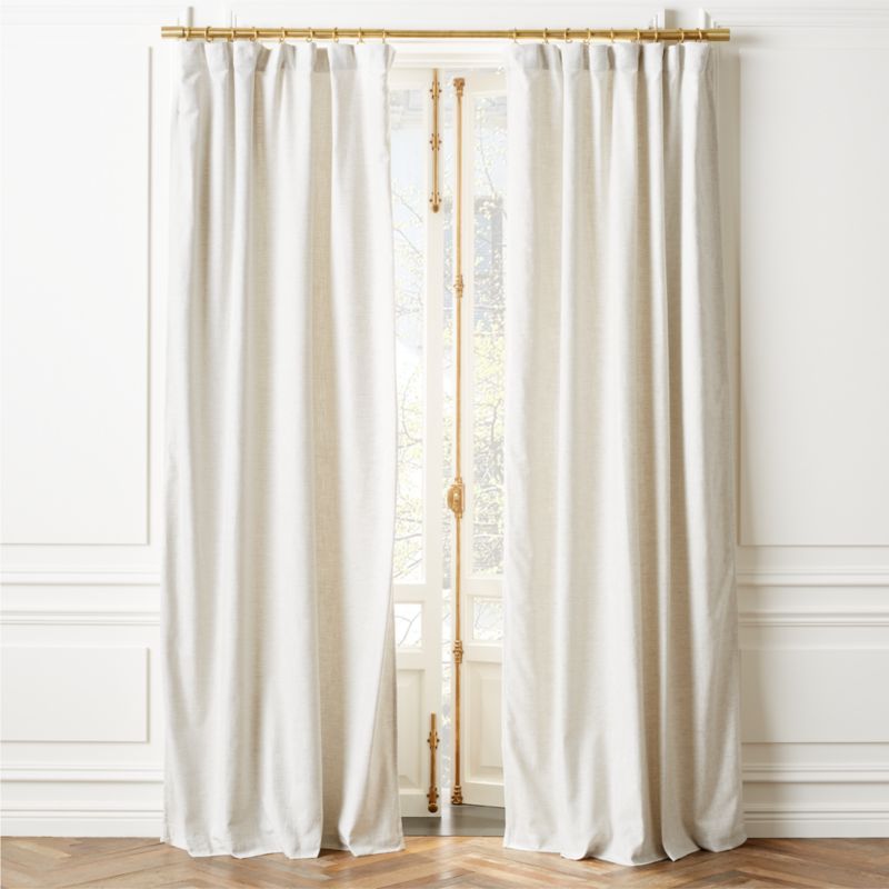 Modern Harlon Textured Light Grey Cotton-Blend Window Curtain Panel 48 ...