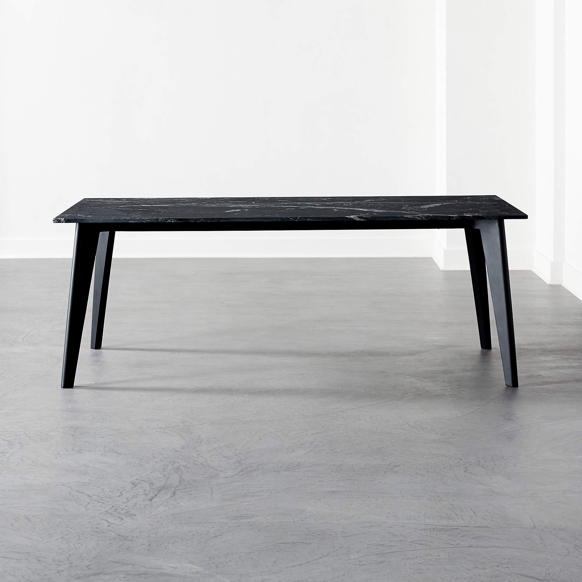 Harper Black Modern Dining Table with Black Marble Top. + Reviews | CB2