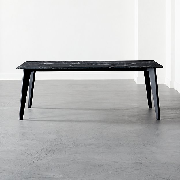Harper Black Modern Dining Table with Black Marble Top. Reviews CB2