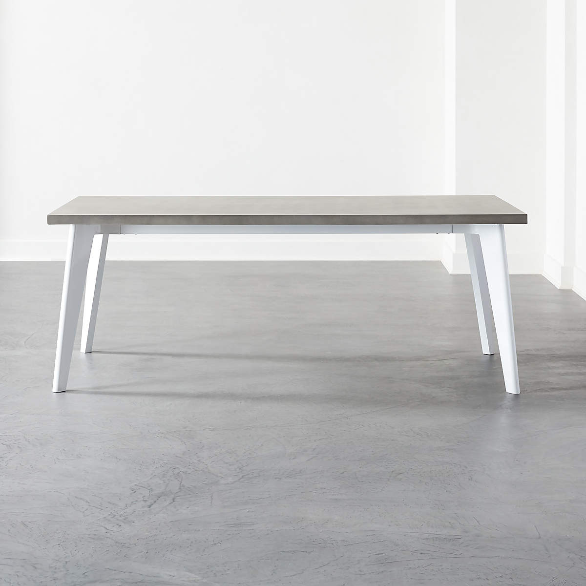 Harper White Modern Dining Table with Concrete Top | CB2