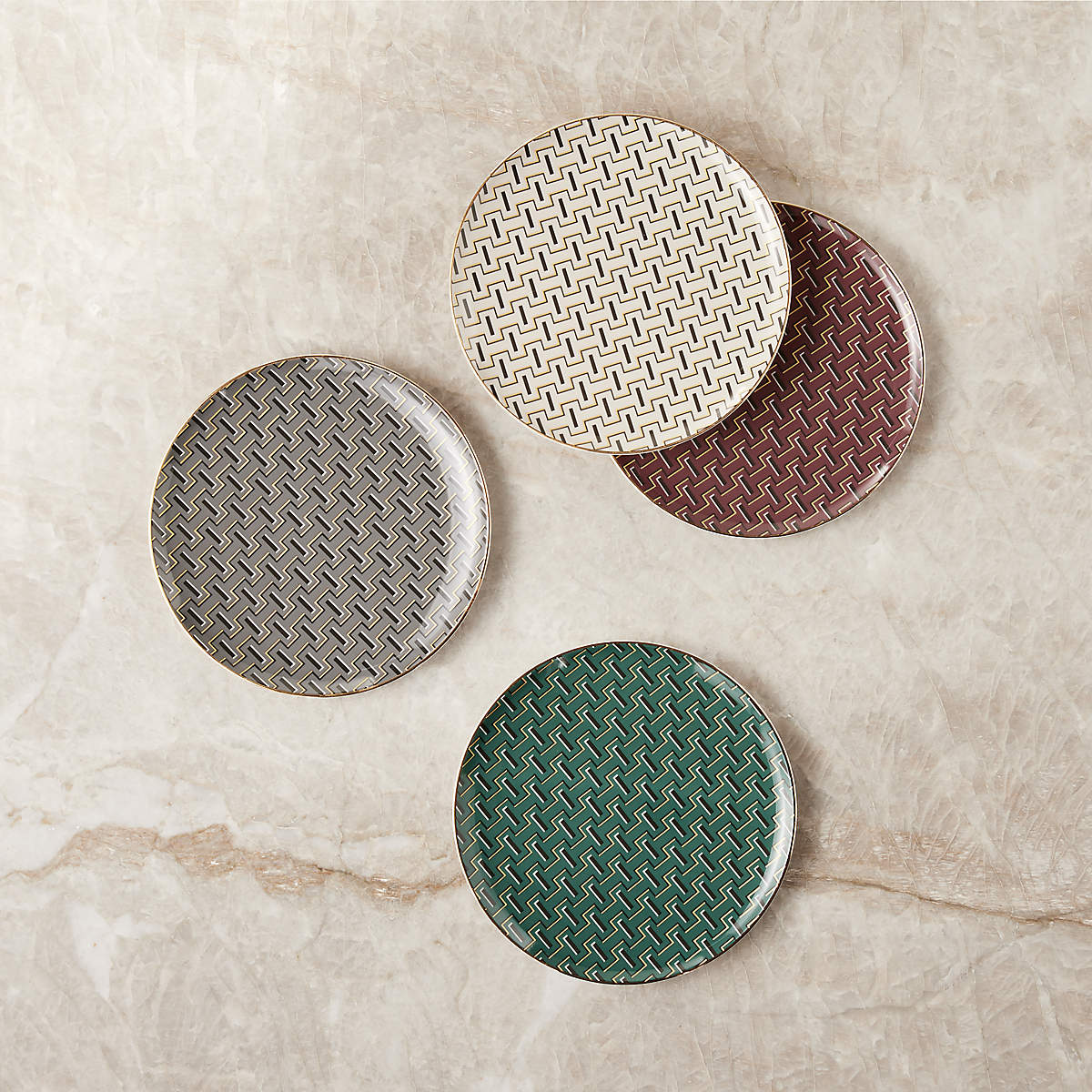 Hazen Appetizer Plates Set of 4 + Reviews | CB2