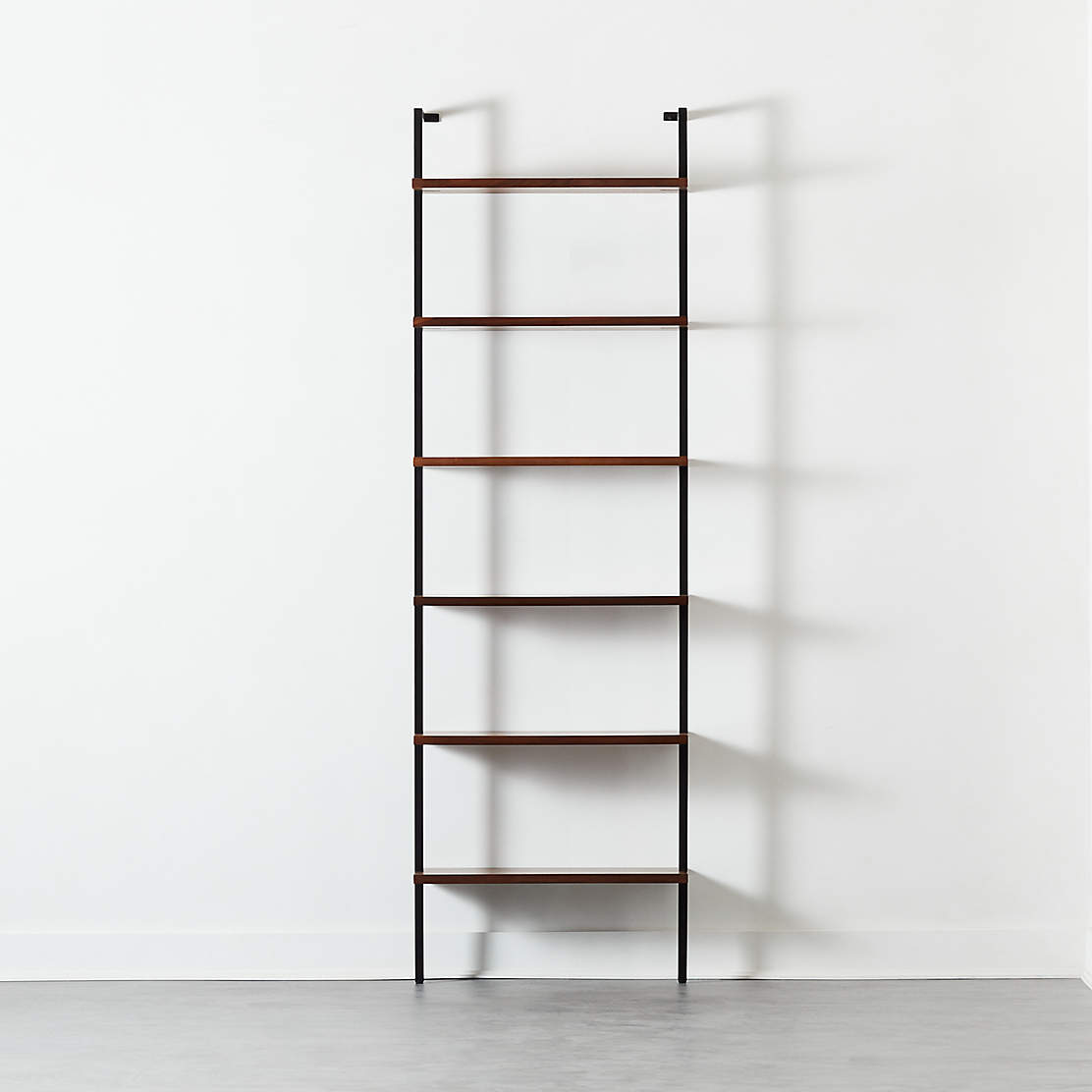 Helix 96" Walnut Bookcase with 2 Drawers + Reviews | CB2