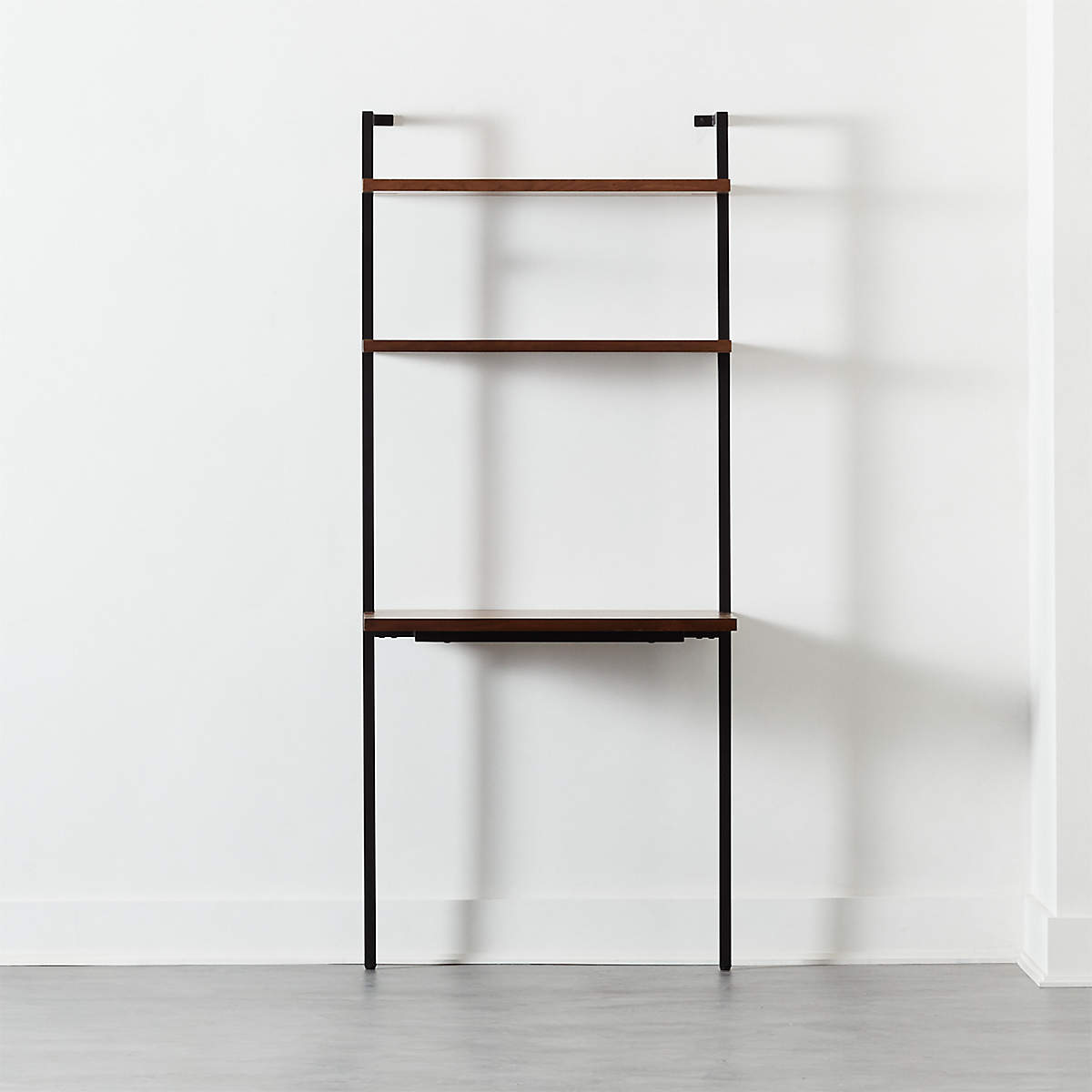 Helix Modern Walnut Wood Wall Mount Desk with Shelves 70'' + Reviews ...