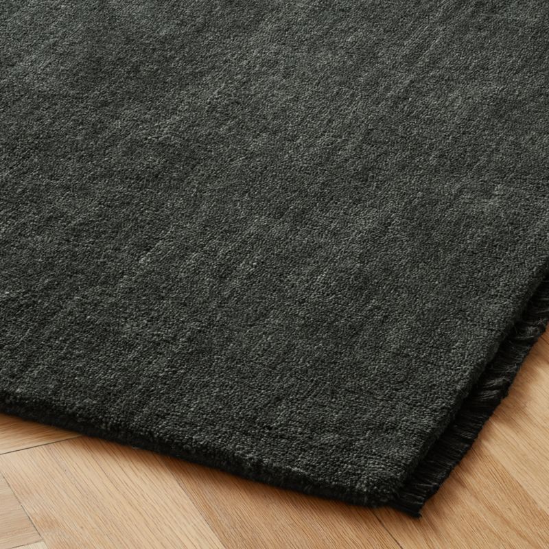 Henry Charcoal Handloomed Wool Area Rug | CB2