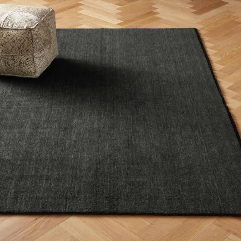 Henry Handloomed Charcoal Grey Wool Area Rug 6'x9' + Reviews | CB2