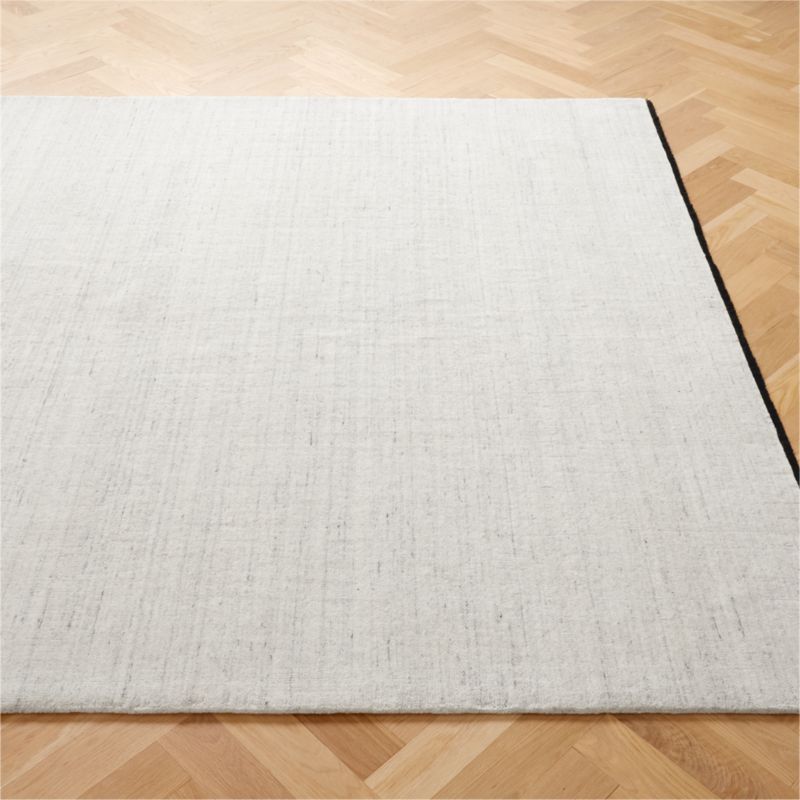 Henry Handloomed Black and White Wool Area Rug 8'x10' + Reviews | CB2