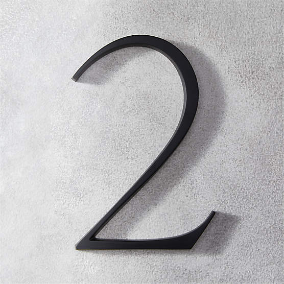 Aurele 4" Matte Black House Number 2 + Reviews | CB2