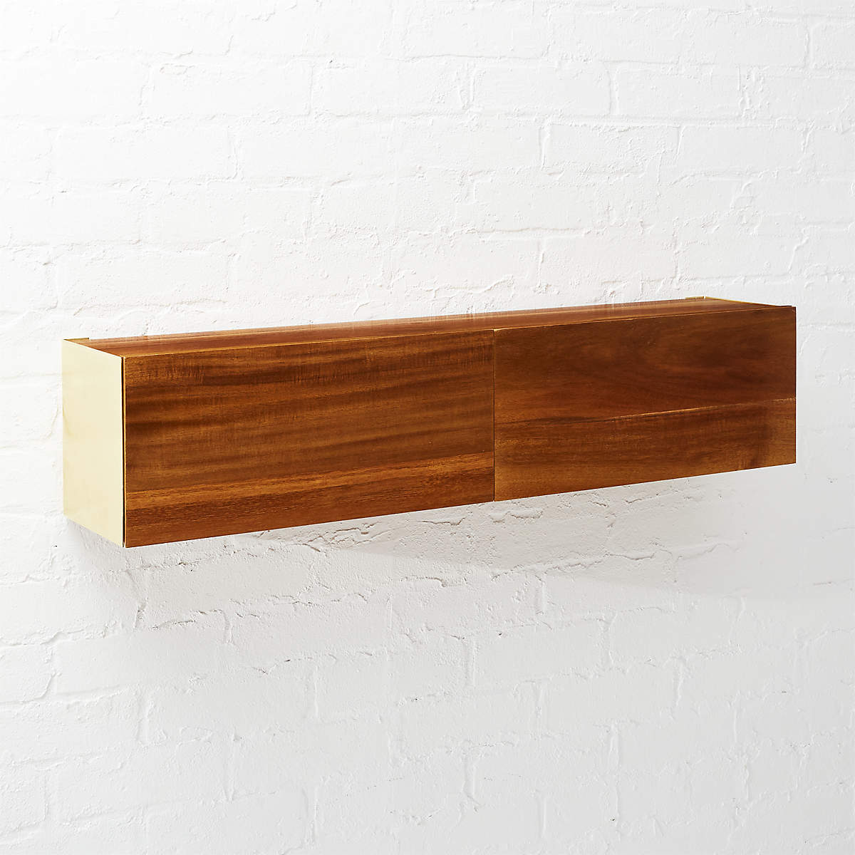 Hide N Seek Acacia Wood Storage Shelf | CB2