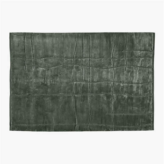 Camilia Patchwork Dark Green Hide Area Rug 6'x9' + Reviews | CB2