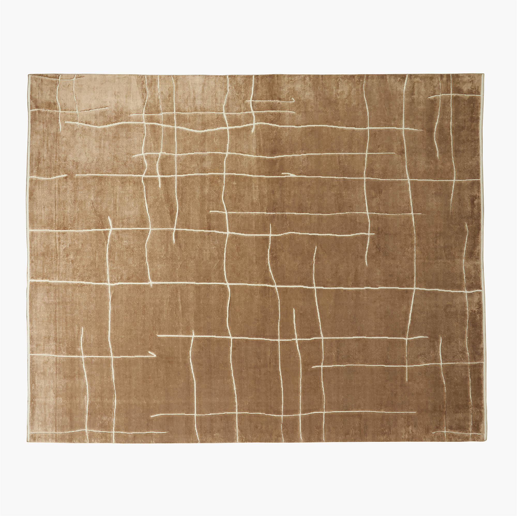 Hogan Hand-Knotted Mocha Brown Viscose Area Rug 12'x15' + Reviews | CB2