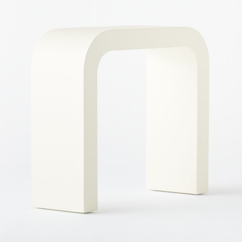 Horseshoe 36" Ivory Lacquered Linen Console Table + Reviews | CB2