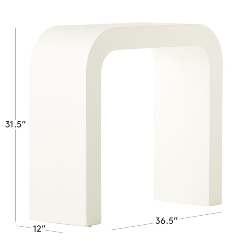 Horseshoe 36" Ivory Lacquered Linen Console Table + Reviews | CB2