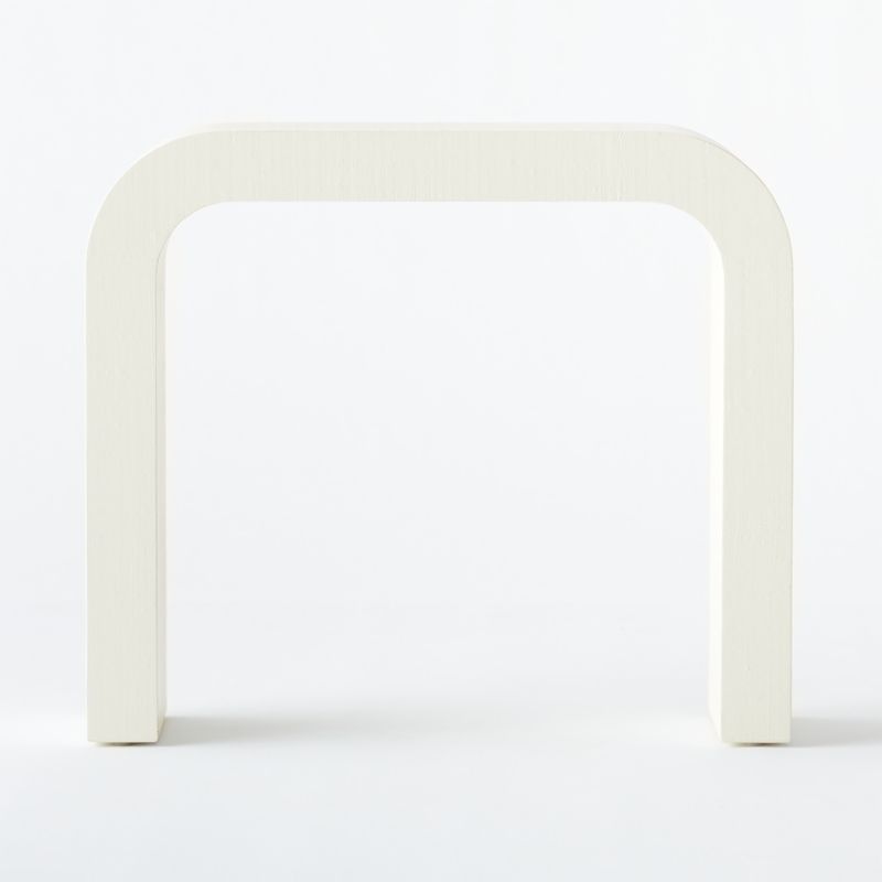 Horseshoe 36" Ivory Lacquered Linen Console Table + Reviews | CB2