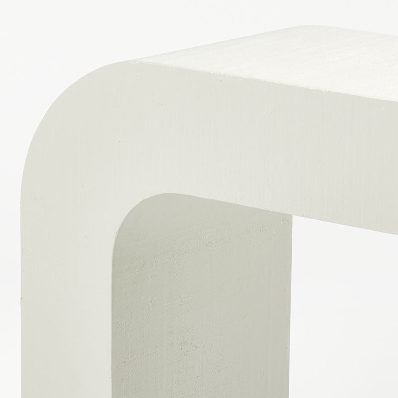 Horseshoe 80" Ivory Lacquered Linen Console Table + Reviews | CB2