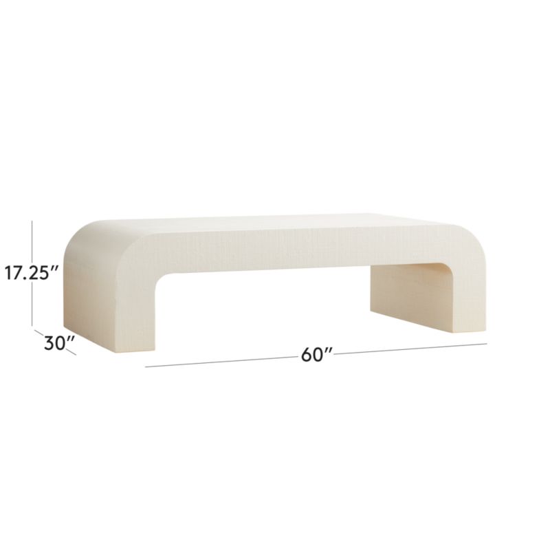 Horseshoe Ivory Lacquered Linen 60 Coffee Table