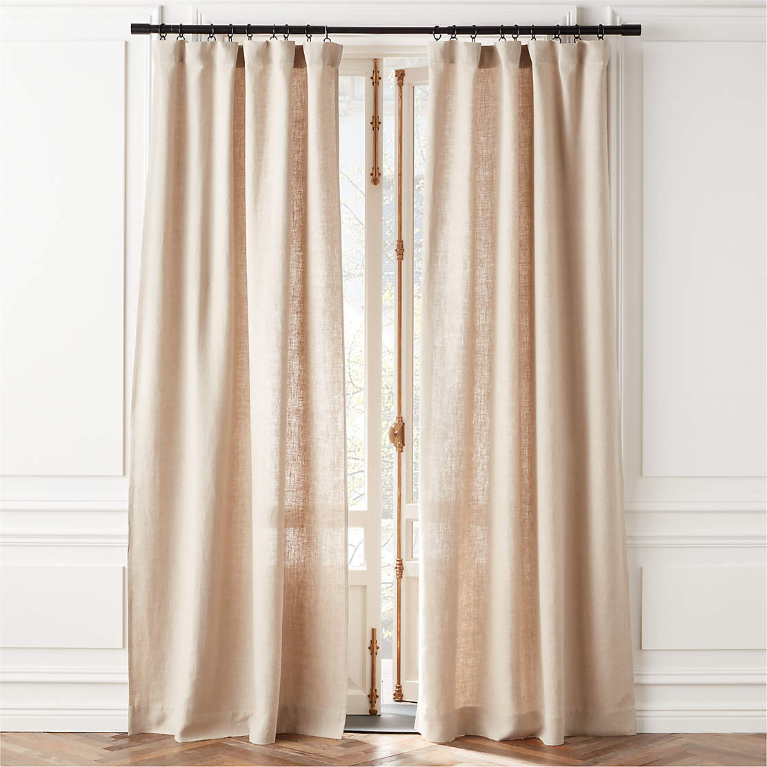 Heavyweight Natural Linen Window Curtain Panel 48''x84'' + Reviews | CB2