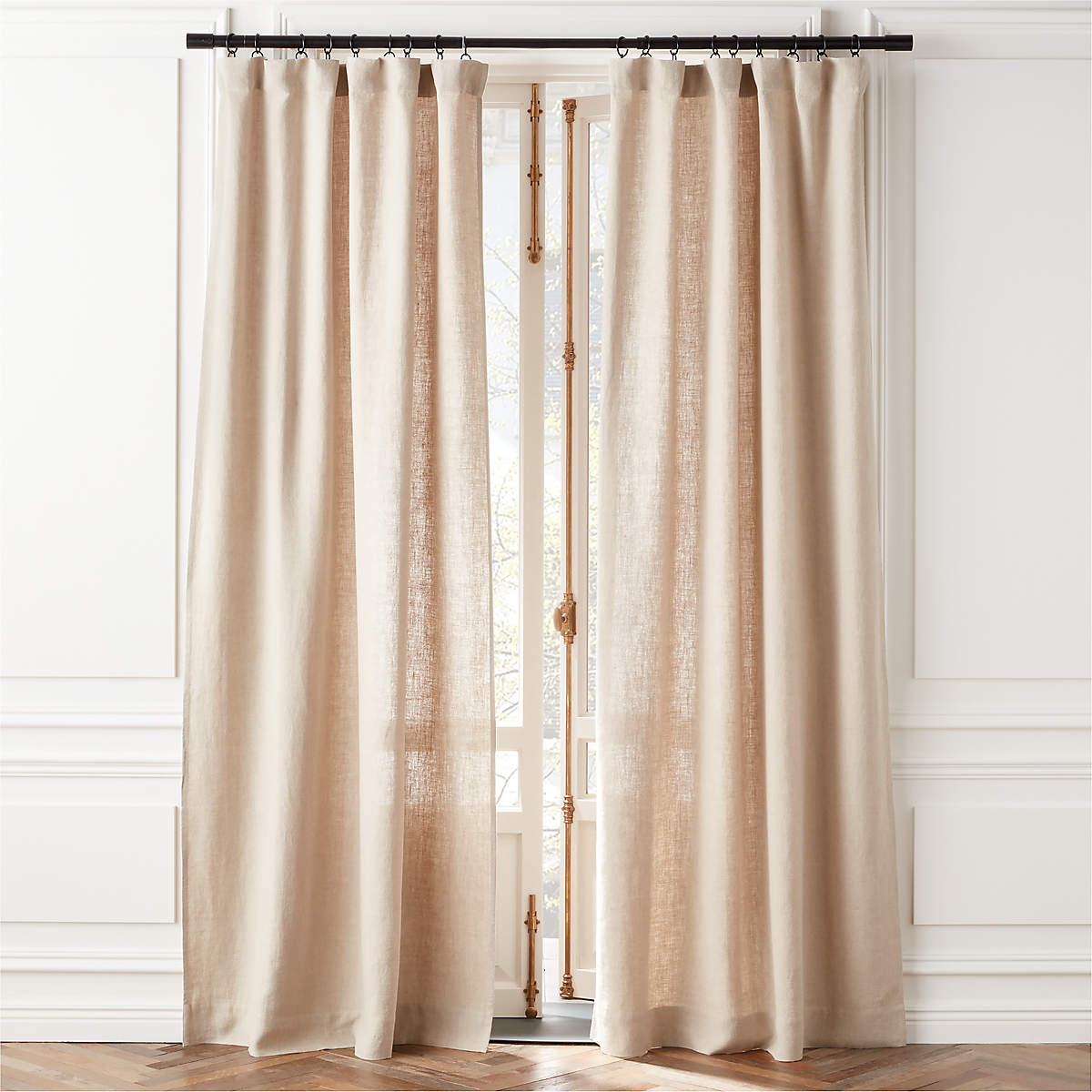 Heavyweight Natural Linen Window Curtain Panel 48''x96'' | CB2 Canada