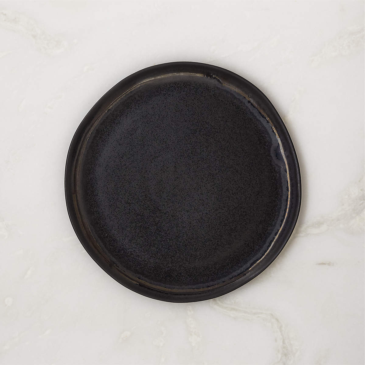 Hyacinth Black Salad Plate with Reactive Glaze | CB2