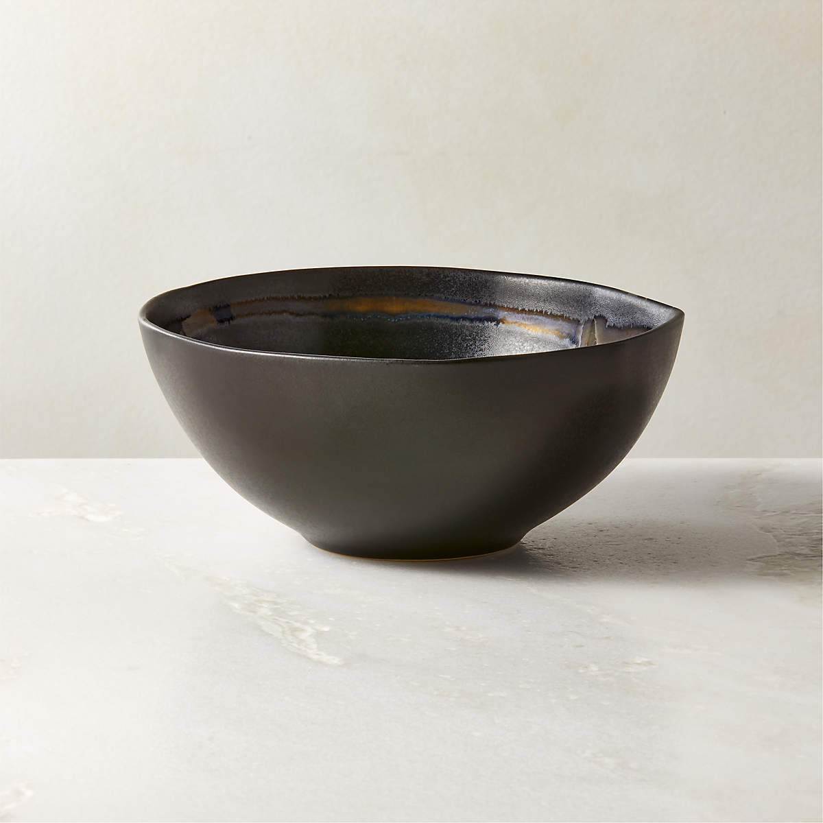 Hyacinth Black Soup Bowl with Reactive Glaze + Reviews | CB2