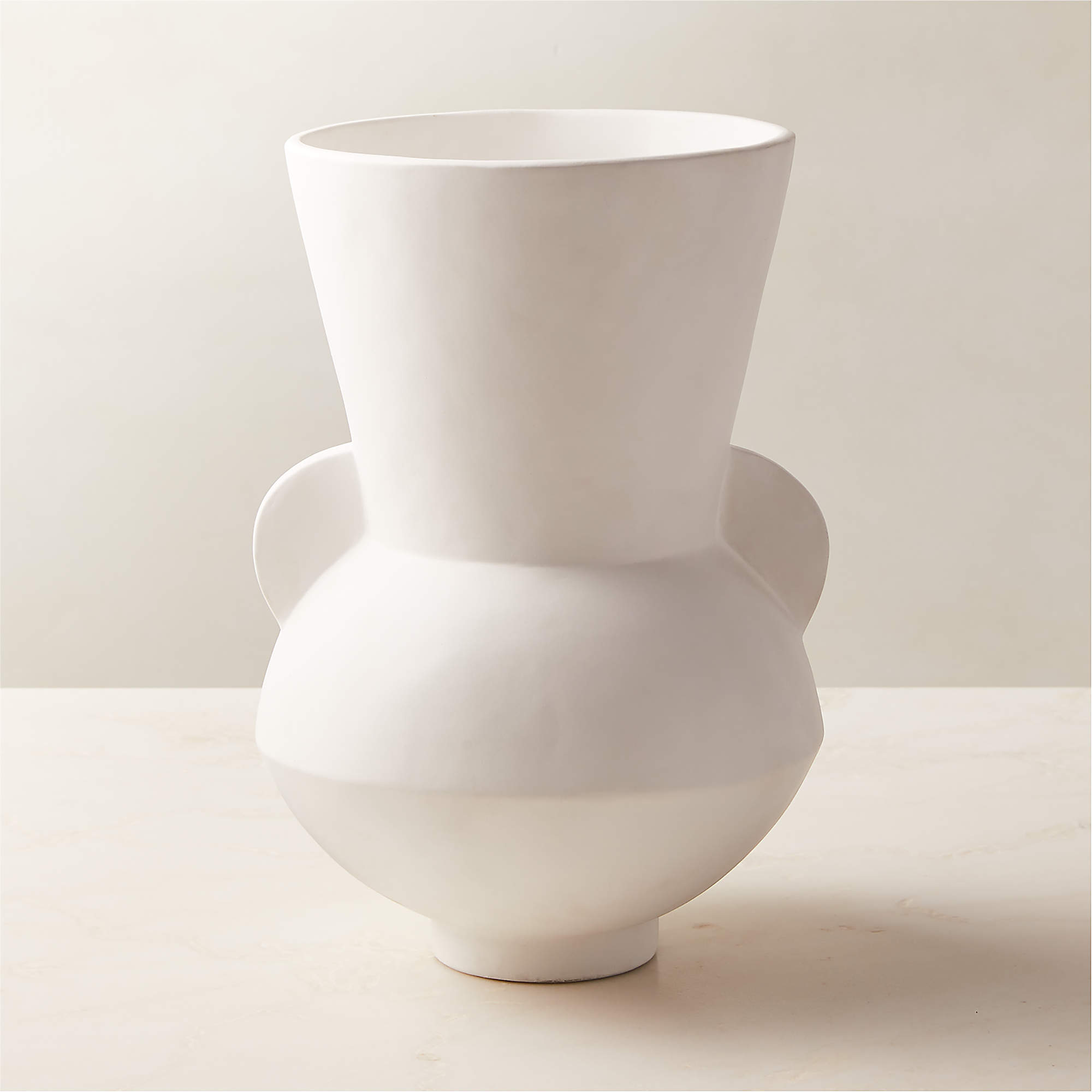 Hydra White Terracotta Vase + Reviews | CB2