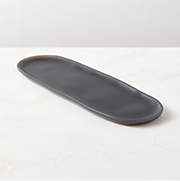 Hylee Oval Black Resin Serving Platter | CB2