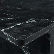 I Beam Black Marble Side Table | CB2
