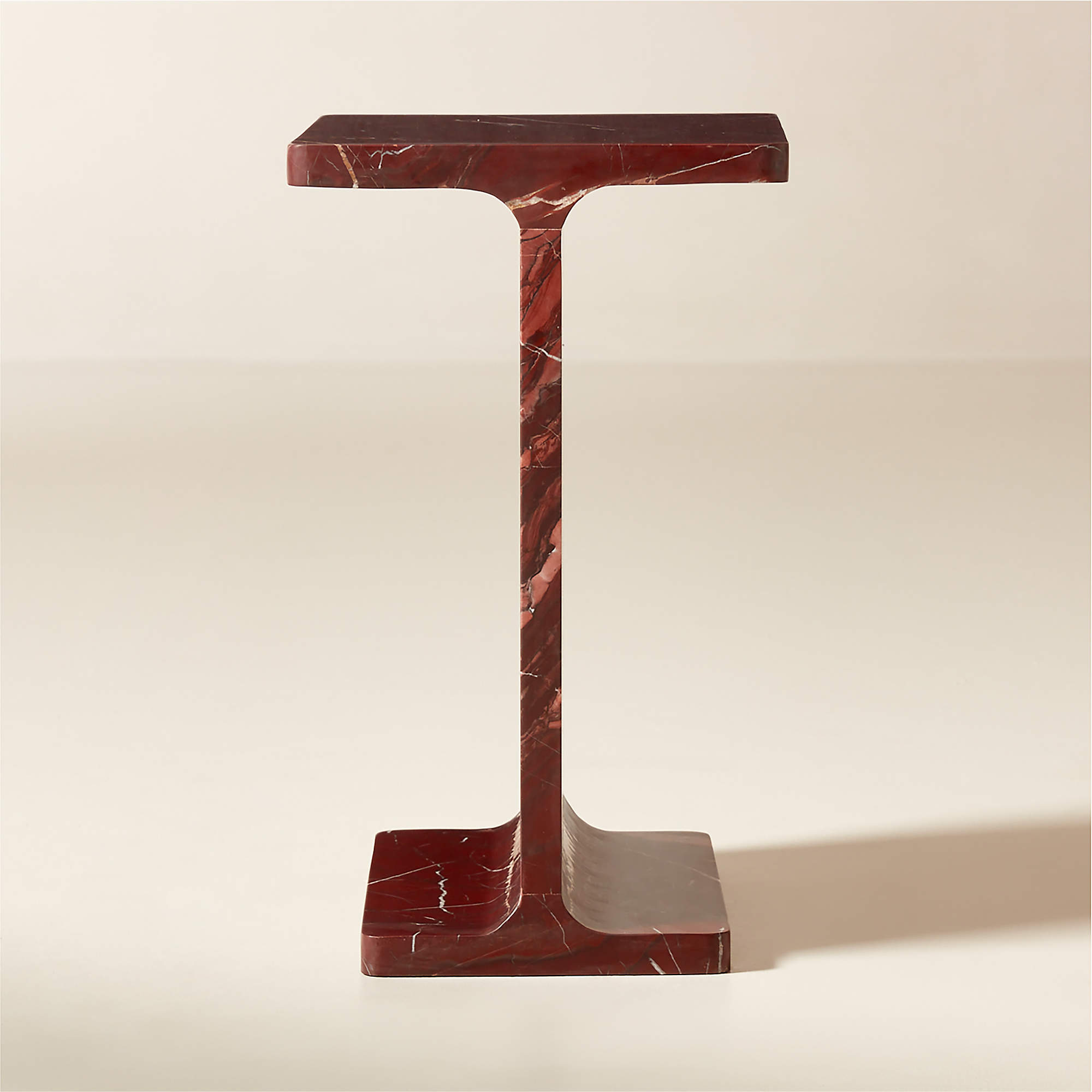 I beam black marble side table store