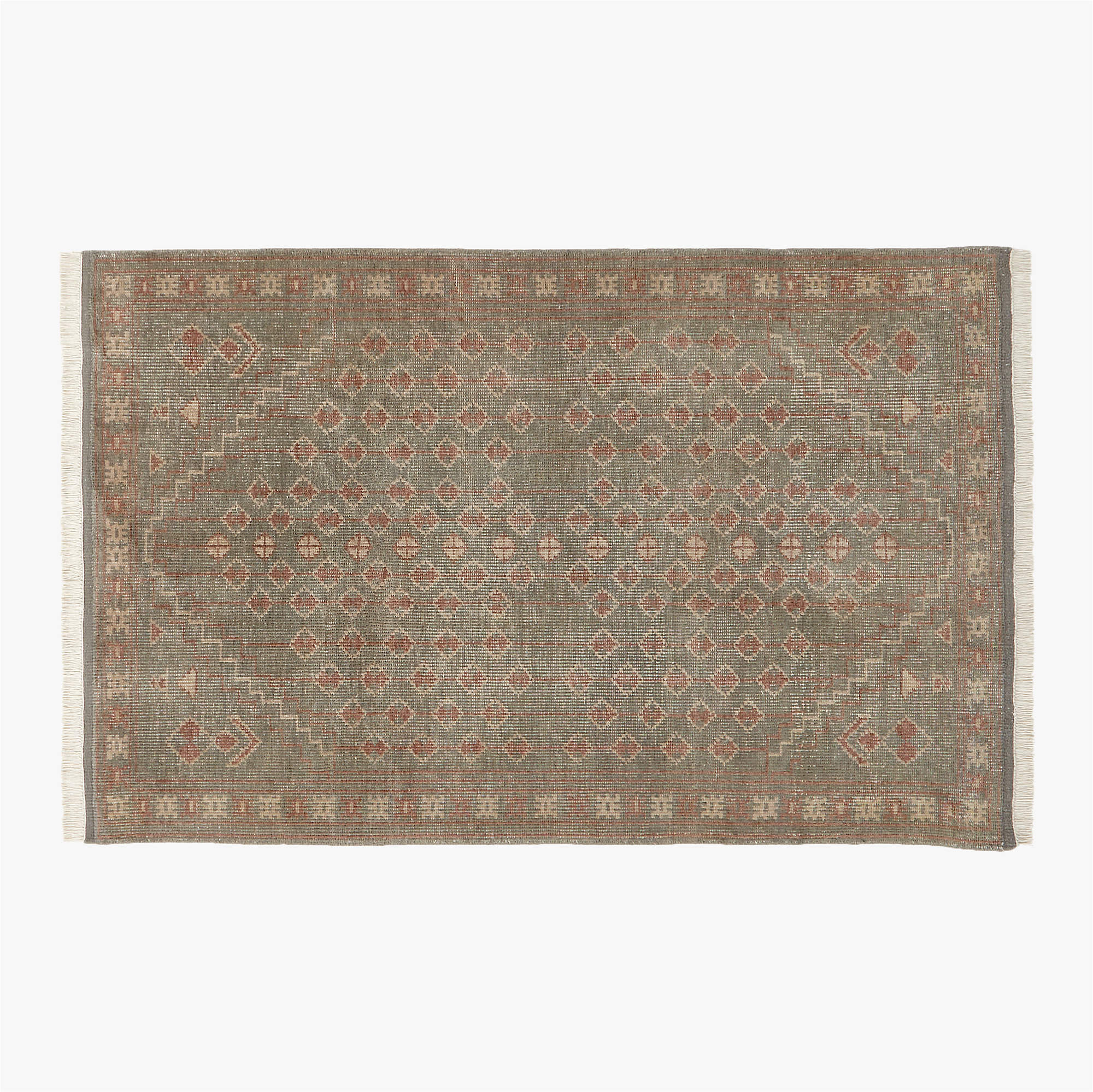 Inaz Modern Hand-Knotted Neutral Wool Area Rug 5'x8' | CB2