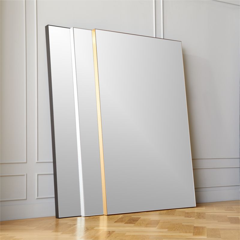 Infinity Modern Silver Full-Length Floor Mirror 48"x76" + Reviews | CB2