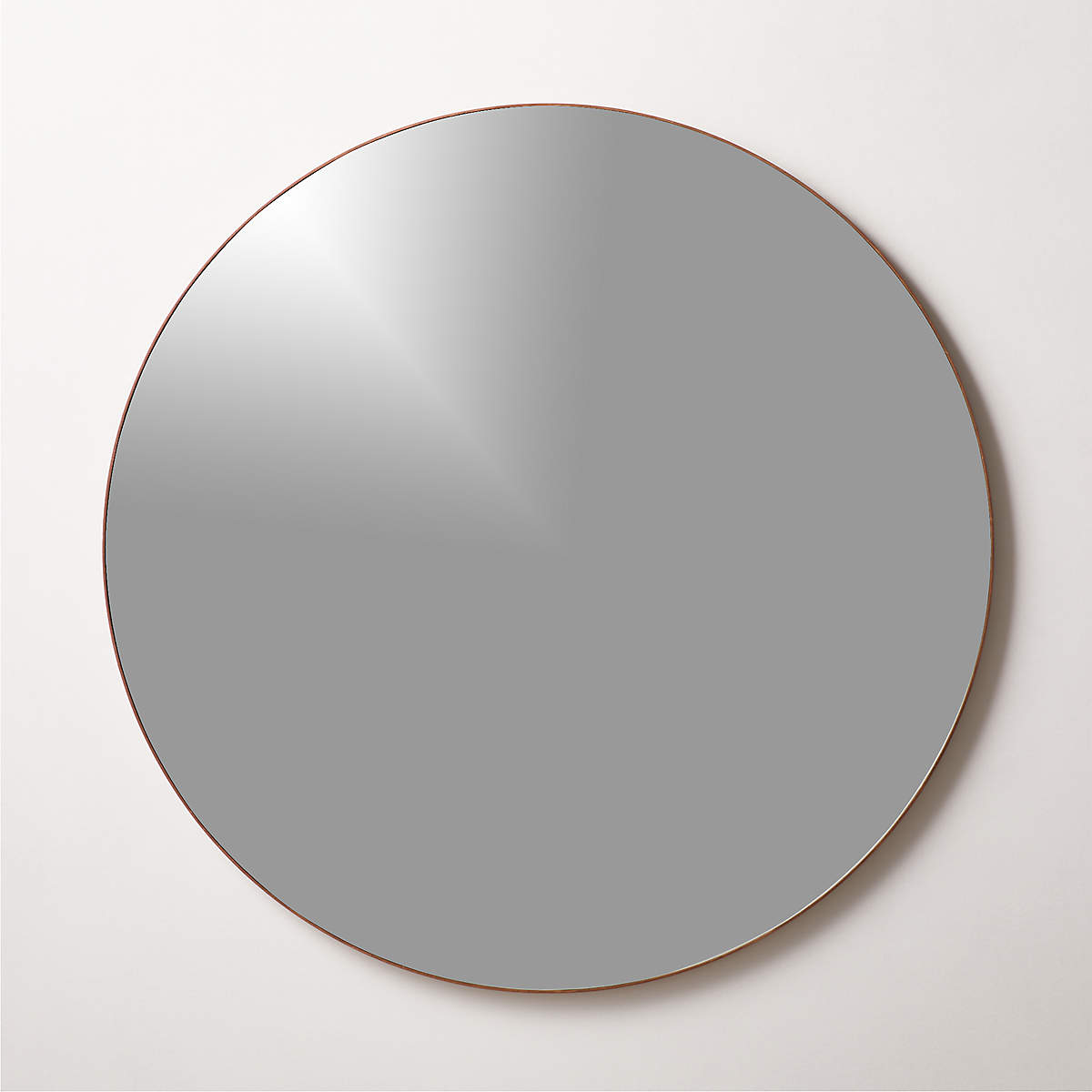 Infinity Walnut Round Mirror 36" + Reviews | CB2