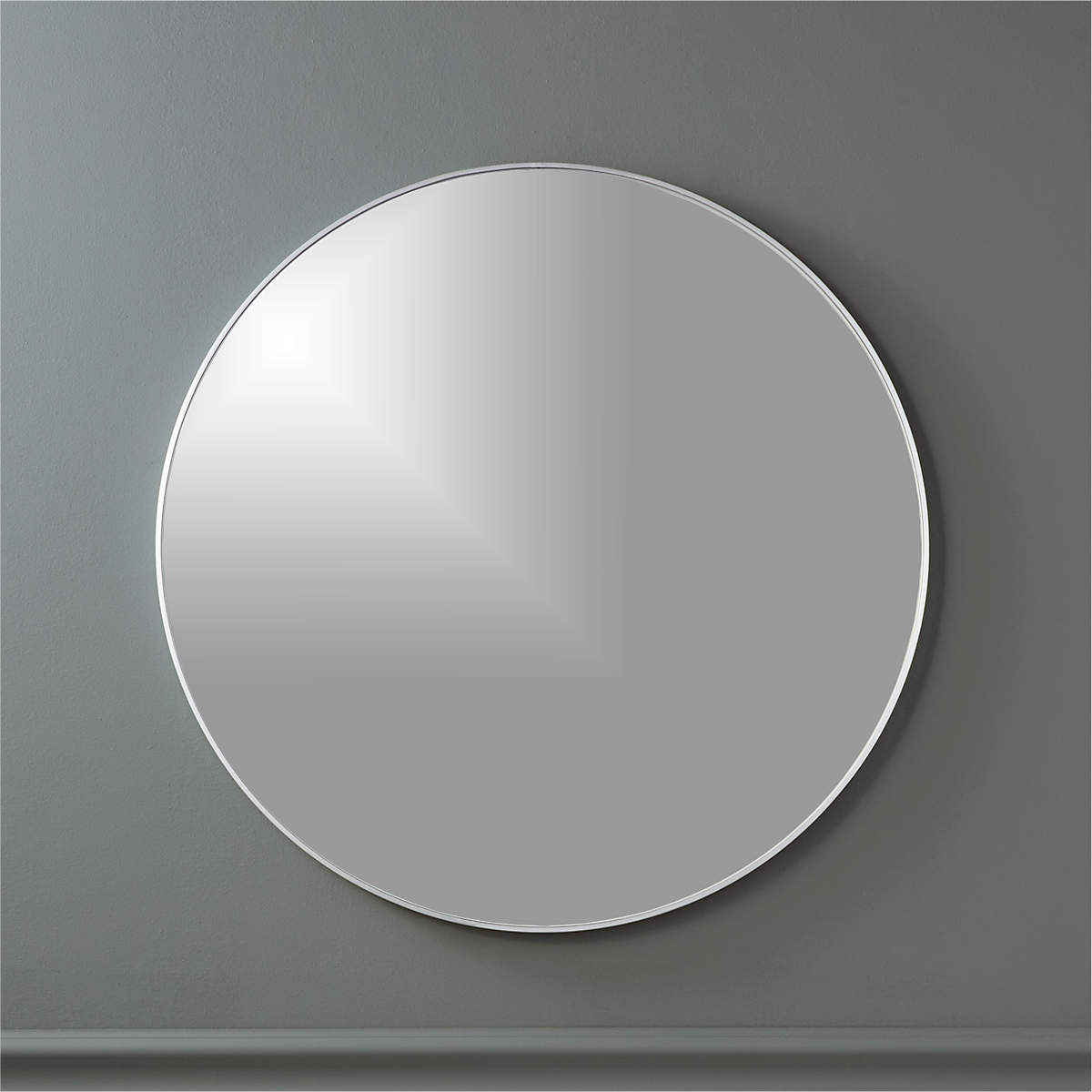 Infinity Silver Round Wall Mirror 24" + Reviews | CB2