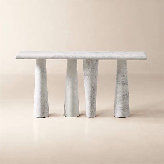 Luca Modern White Marble Console Table | CB2