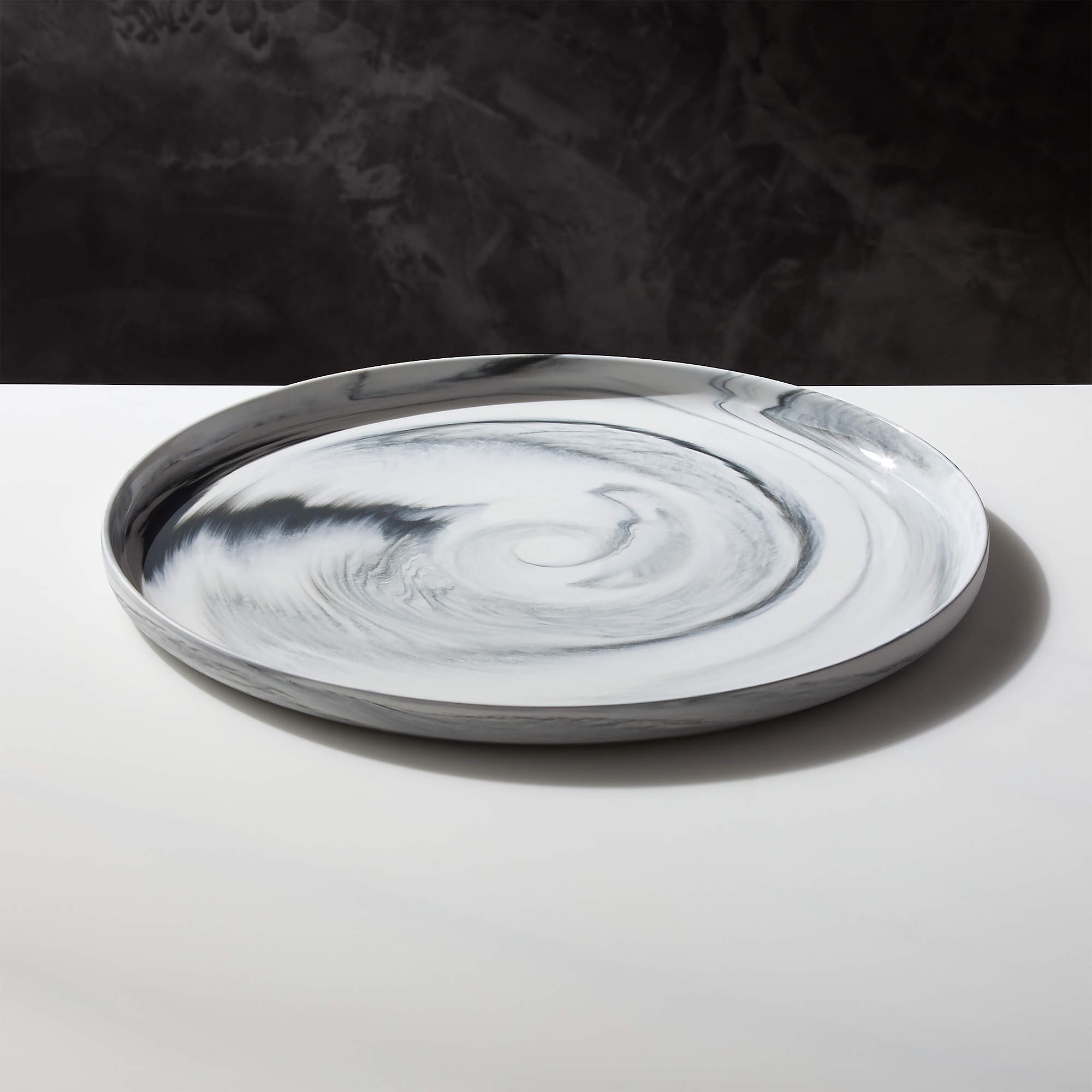 Swirl Black and White Serving Platter by Jennifer Fisher | CB2