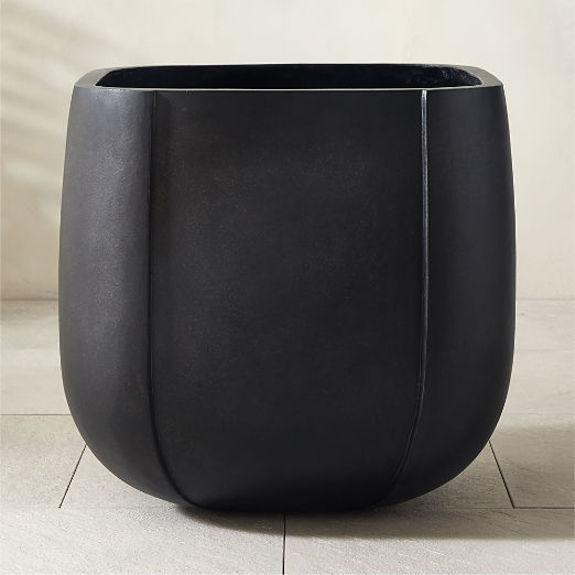 Modern Black Outdoor Planters | CB2