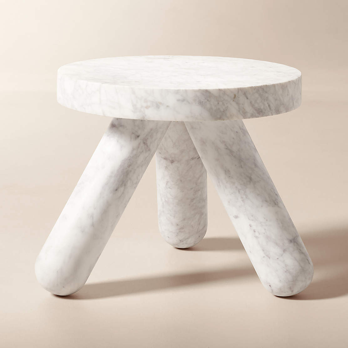 Pasar White Marble Side Table + Reviews | CB2 Canada