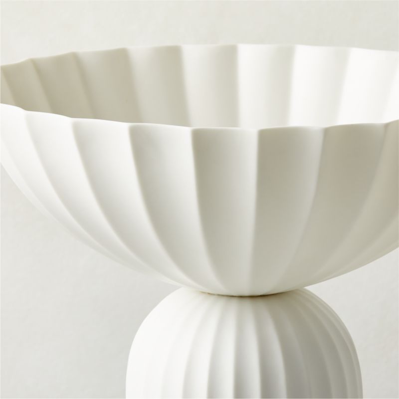 Jeanne Modern Fluted White Porcelain Table Lamp + Reviews | CB2