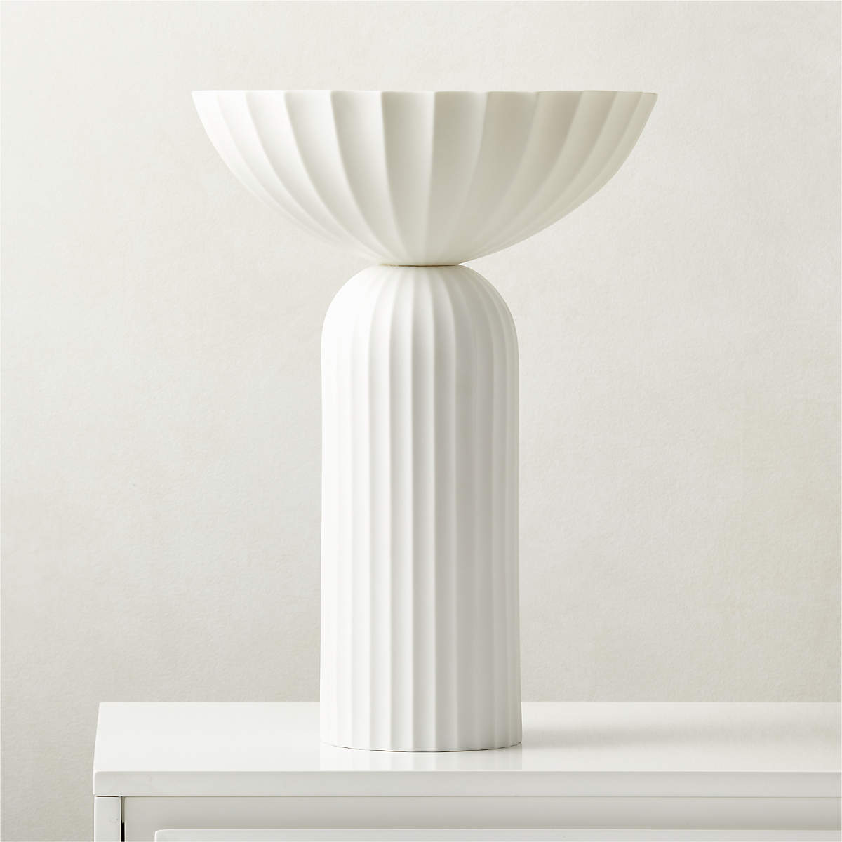 Jeanne Modern Fluted White Porcelain Table Lamp | CB2