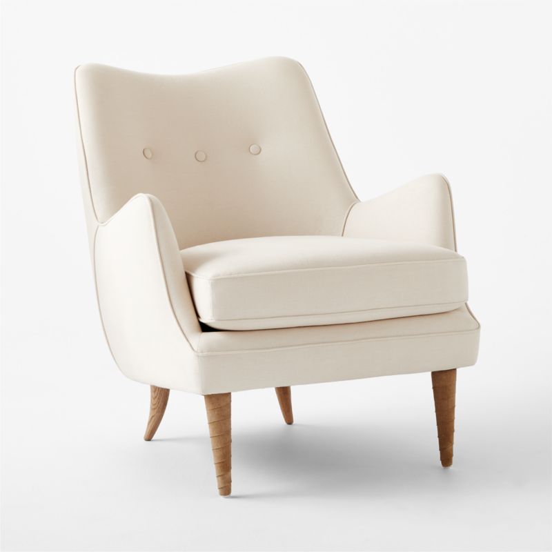 Jed White Linen Chair by Ross Cassidy | CB2