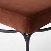 Journey Terracotta Red Velvet Stool + Reviews | CB2
