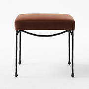Journey Terracotta Red Velvet Stool + Reviews | CB2 Canada