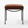 Journey Terracotta Red Velvet Stool + Reviews | CB2