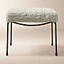 Journey Warm White Shearling Stool + Reviews | CB2