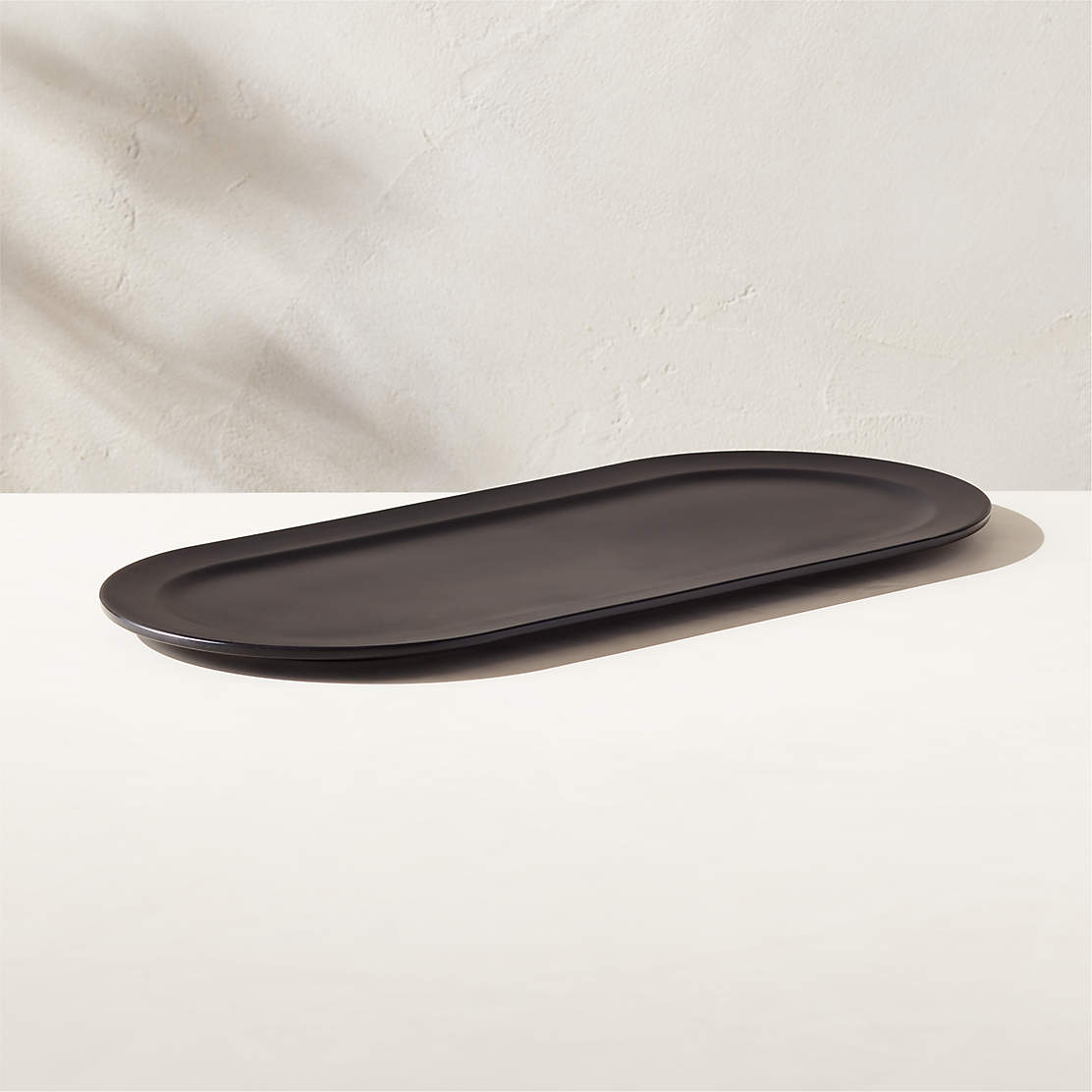 Pebble Rectangular White Melamine Serving Platter + Reviews | CB2