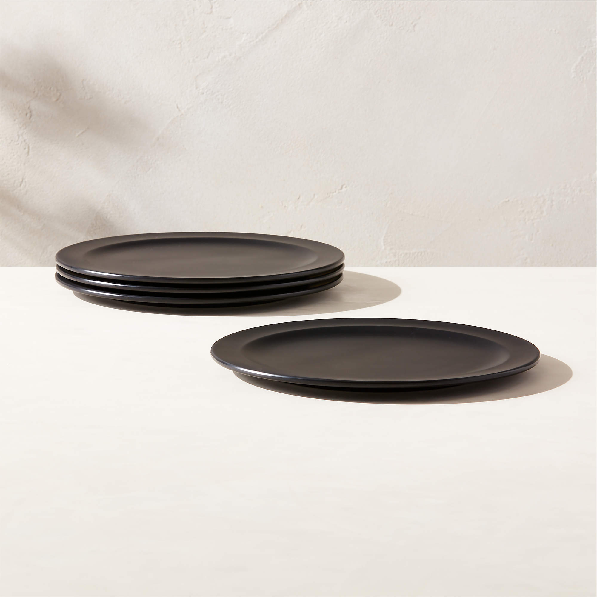 Jove Black Melamine Dinner Plates Set of 4 | CB2 Canada